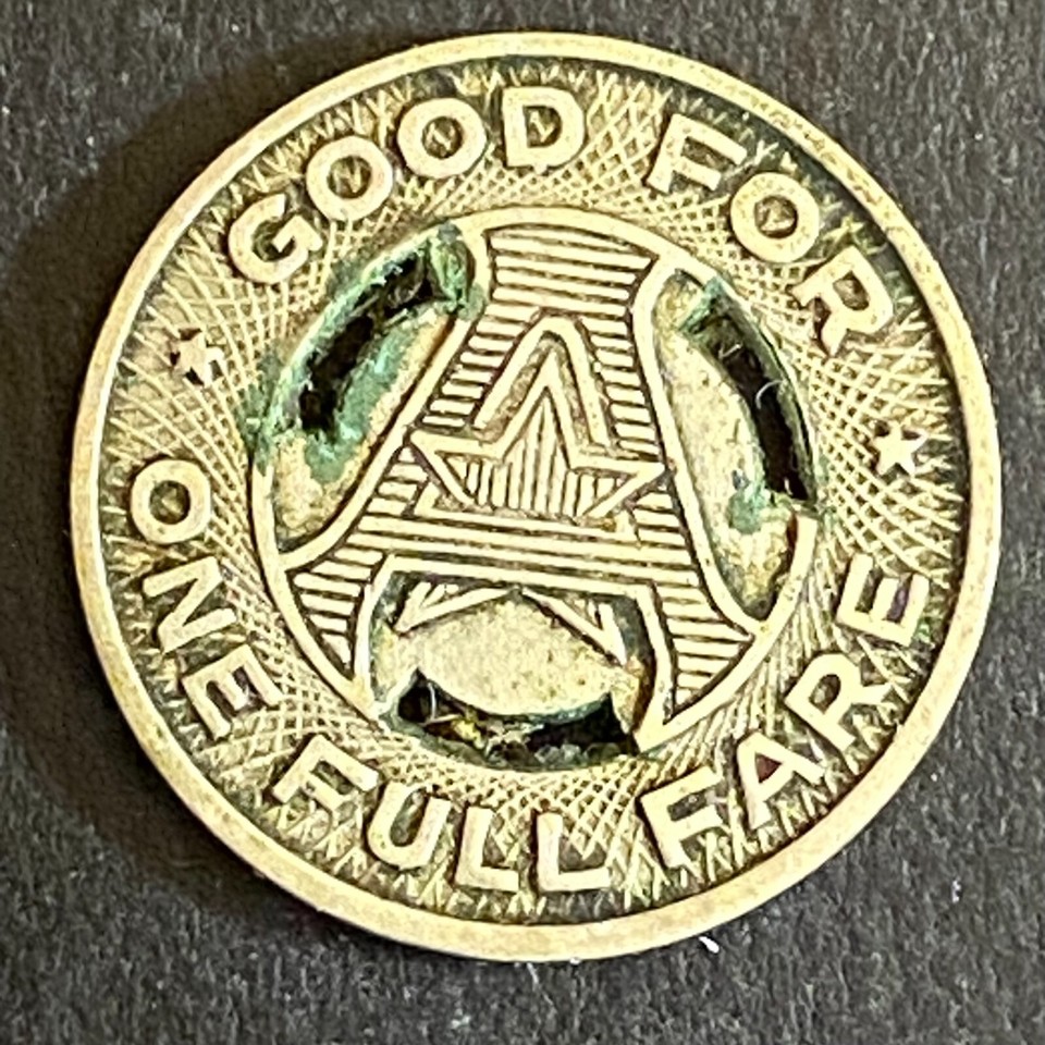 Austin Transit Co. G/F One Full Fare Transit Token 16mm (#2) | eBay