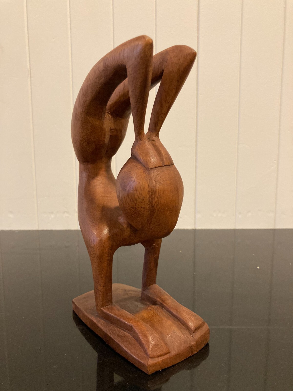 Gymnast Wood Carving Bali Yoga Sirsasana Pose Abstract Sculpture ...