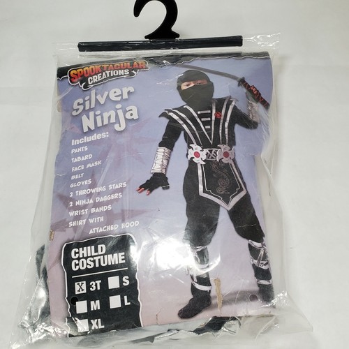 Halloween Costume Silver Ninja 3t Deluxe Costume Set with Ninja Foam ...
