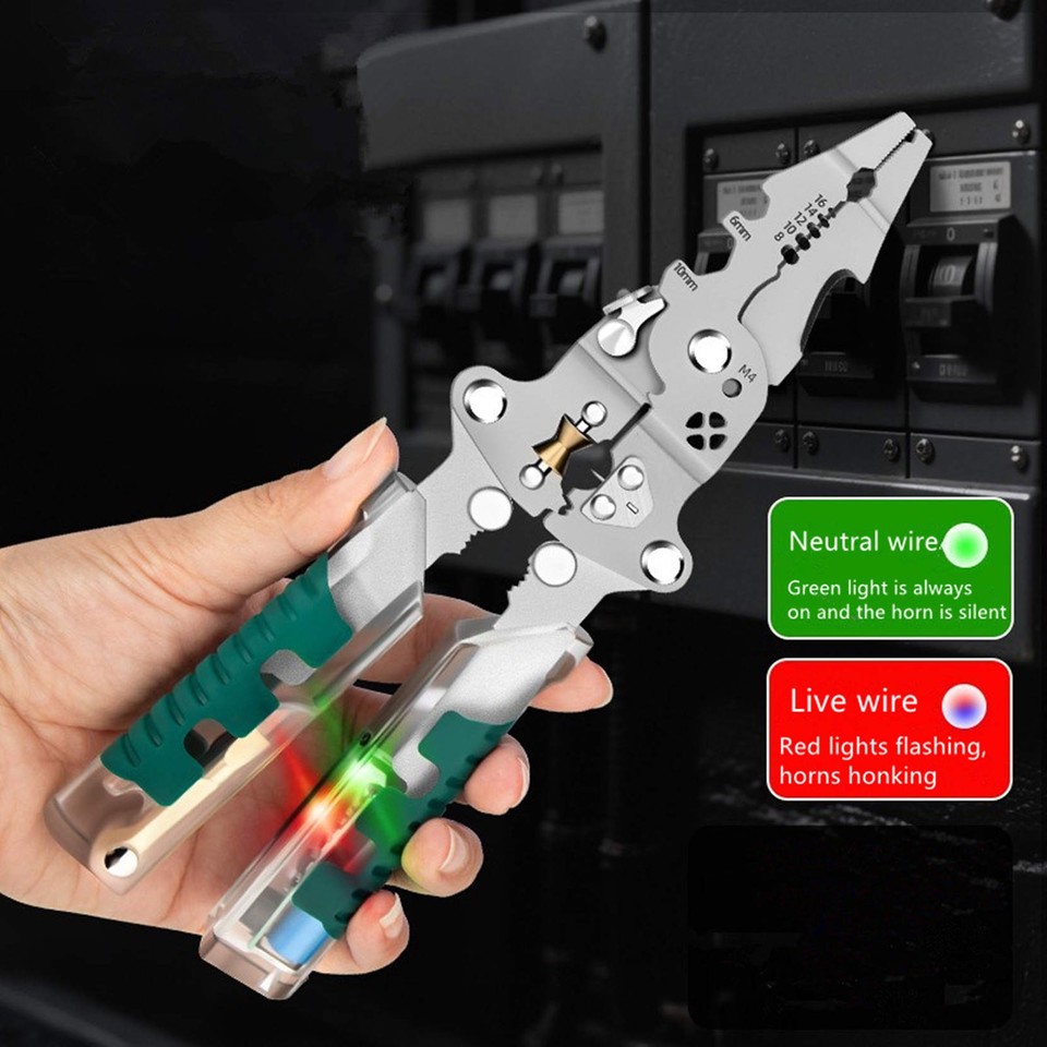 Portable Multi-Functional Folding Wire Stripper Pliers With Electrical ...