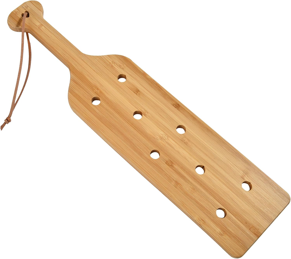 17" Large Bamboo Wood Paddle with Airflow Holes Lightweight Smooth ...