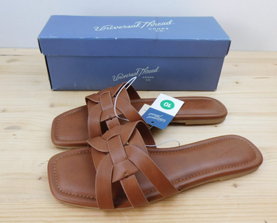 Universal Thread Women's Edna Slide Sandals Cognac Brown Size 10 | eBay