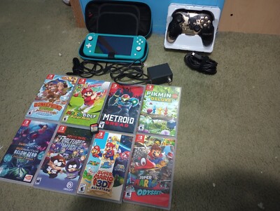 Nintendo Switch Lite Teal Bundle with Games | eBay