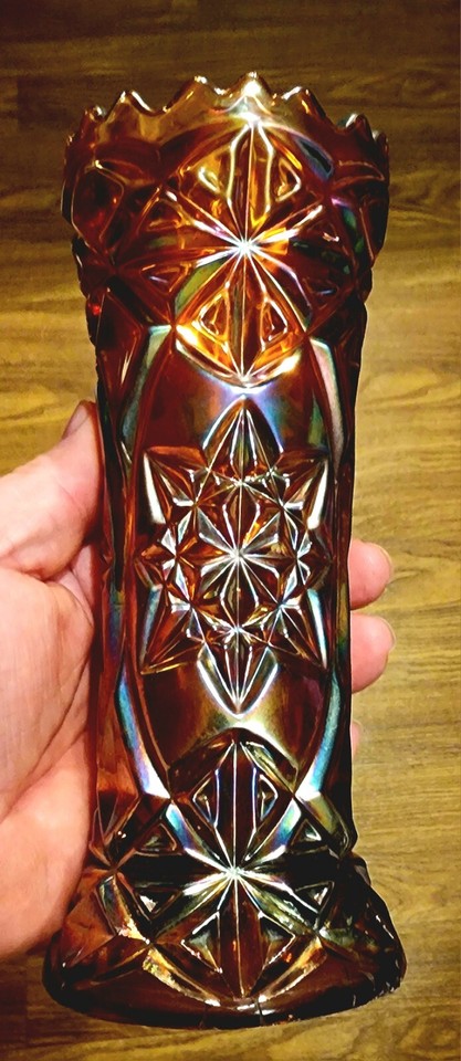 Carnival Glass ~ LARGE SOWERBY AMETHYST DERBY VASE VINTAGE | eBay