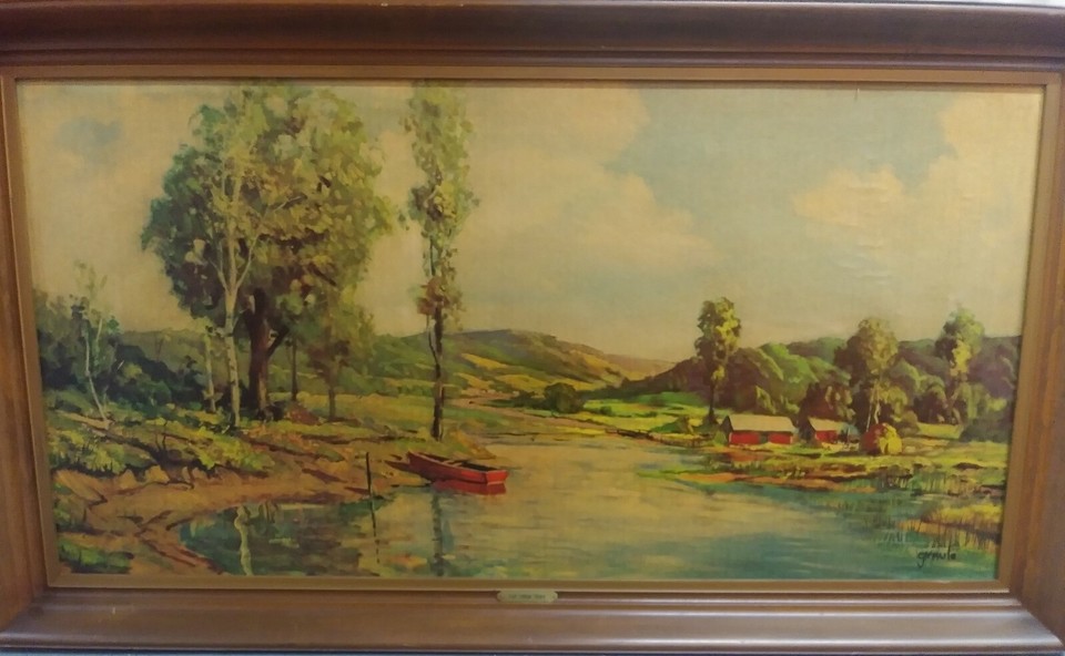 20th Century Graule "Far From Town" oil painting with frame | eBay