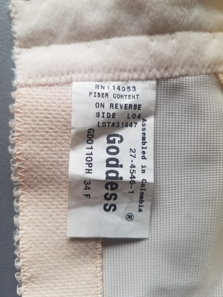 Vtg New NWT NOS Goddess Style 110 Bra White & Peach | eBay