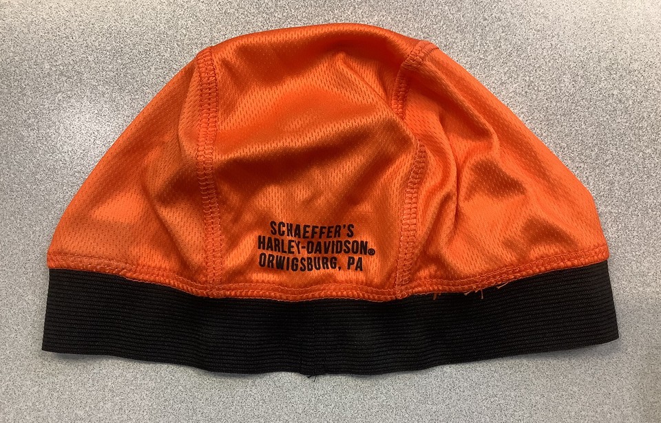 Harley Davidson Mens Click H-D Text Polyester Skull Cap Orange ...