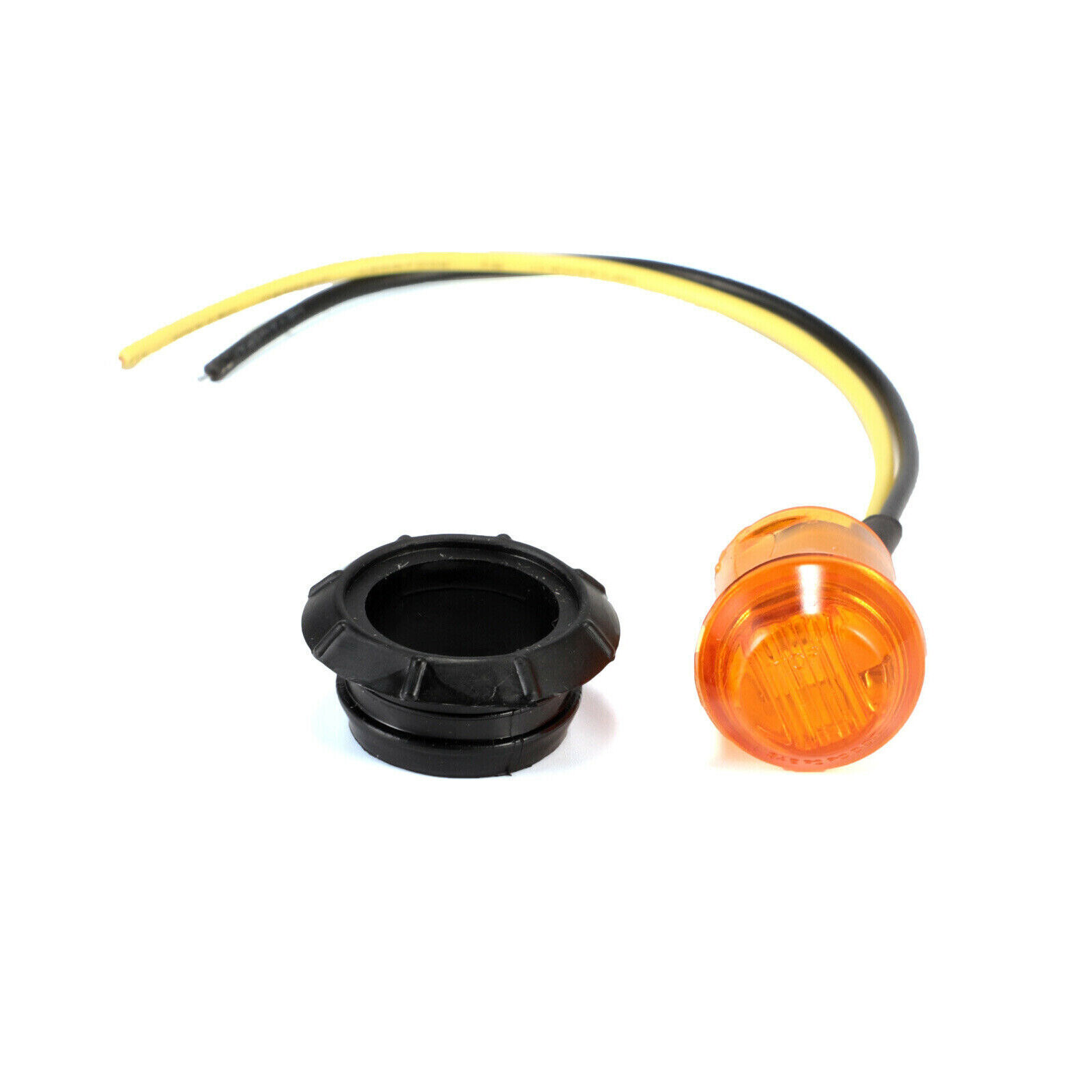 12v AMBER 3 LED ROUND RECESSED MARKER LIGHT 30MM DIAMETER WITH 300MM ...
