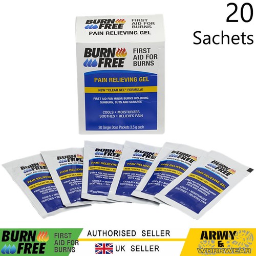 Burn Free Relieving Gel Sachets 20 Per Box Medical First Aid Sunburn ...