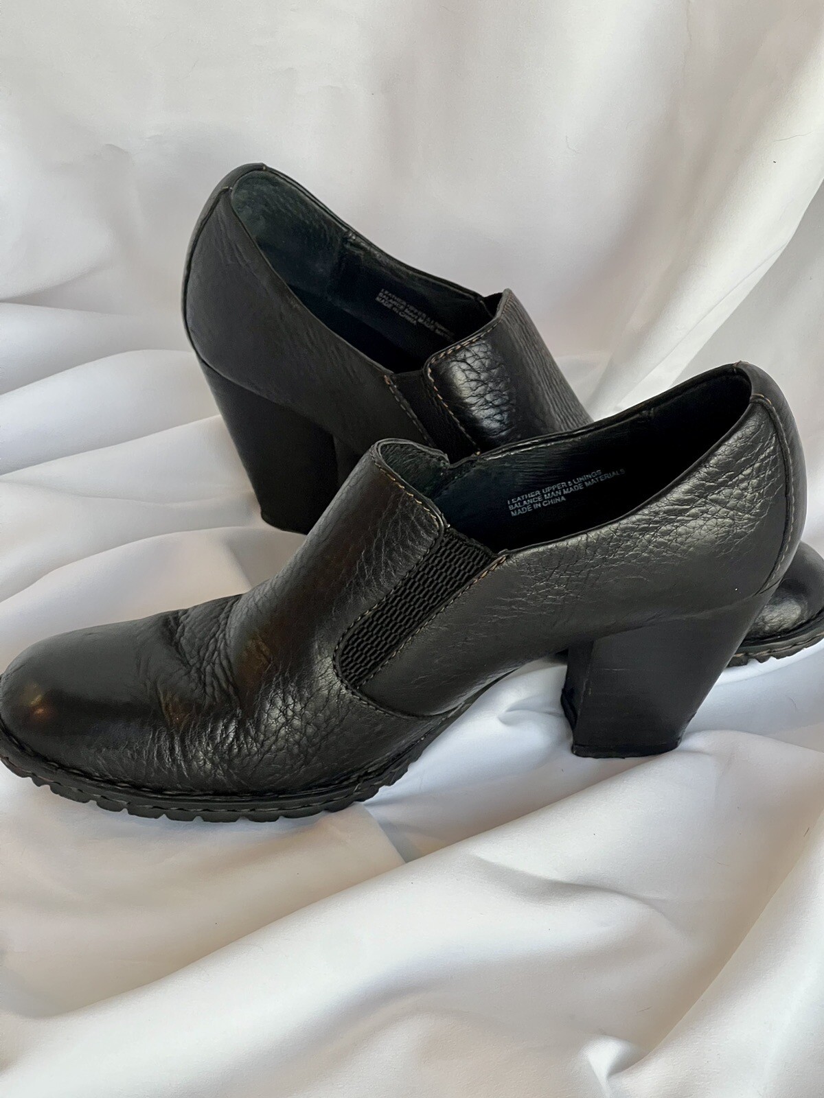 Born Gertrude Women Black Leather Ankle Bootie Block … - Gem