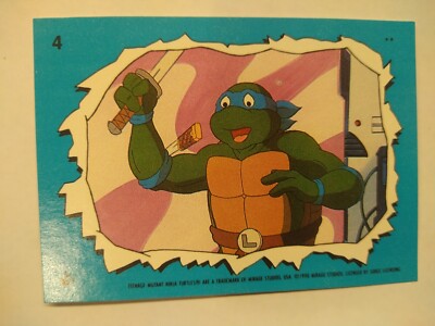 1990 Topps Teenage Mutant Ninja Turtles Sticker #4 TMNT 2nd Series ...
