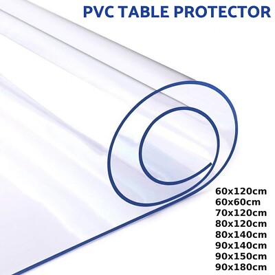 1.5mm Thick Clear Transparent Vinyl PVC Tablecloth Table Protector ...