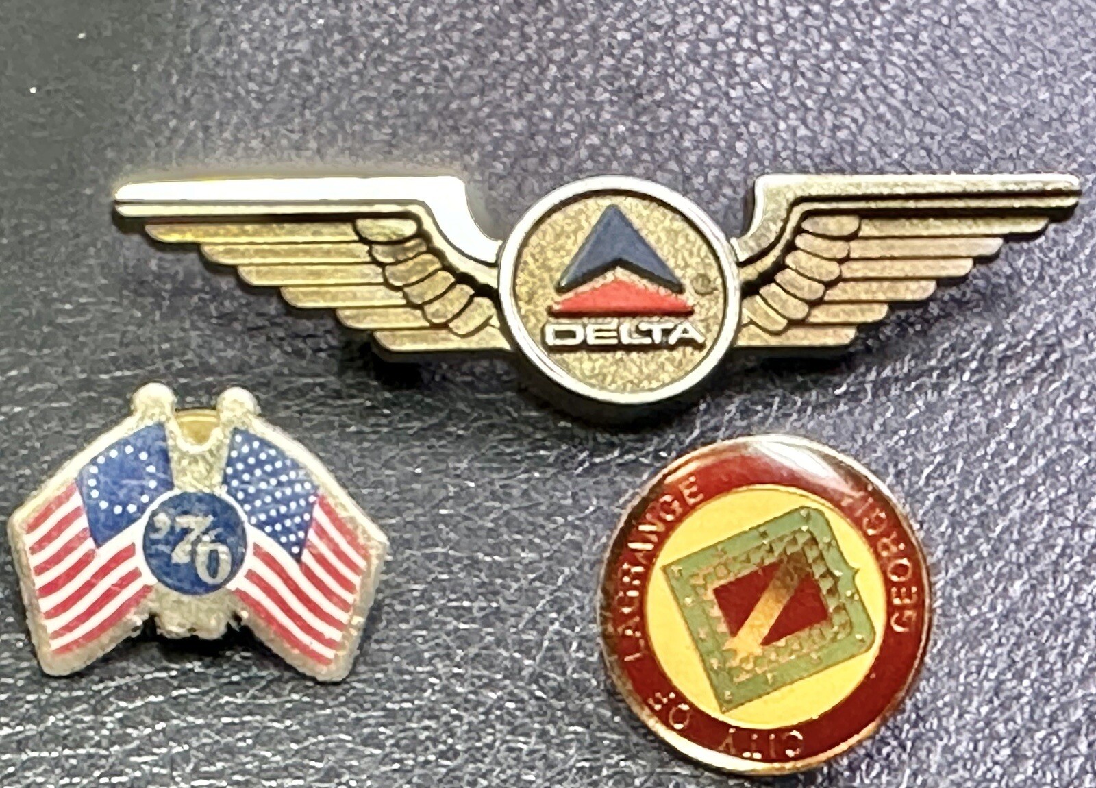 Vintage 3 -1976 Small Bicentennial Flag Pin, Georgia Pin, & Delta ...