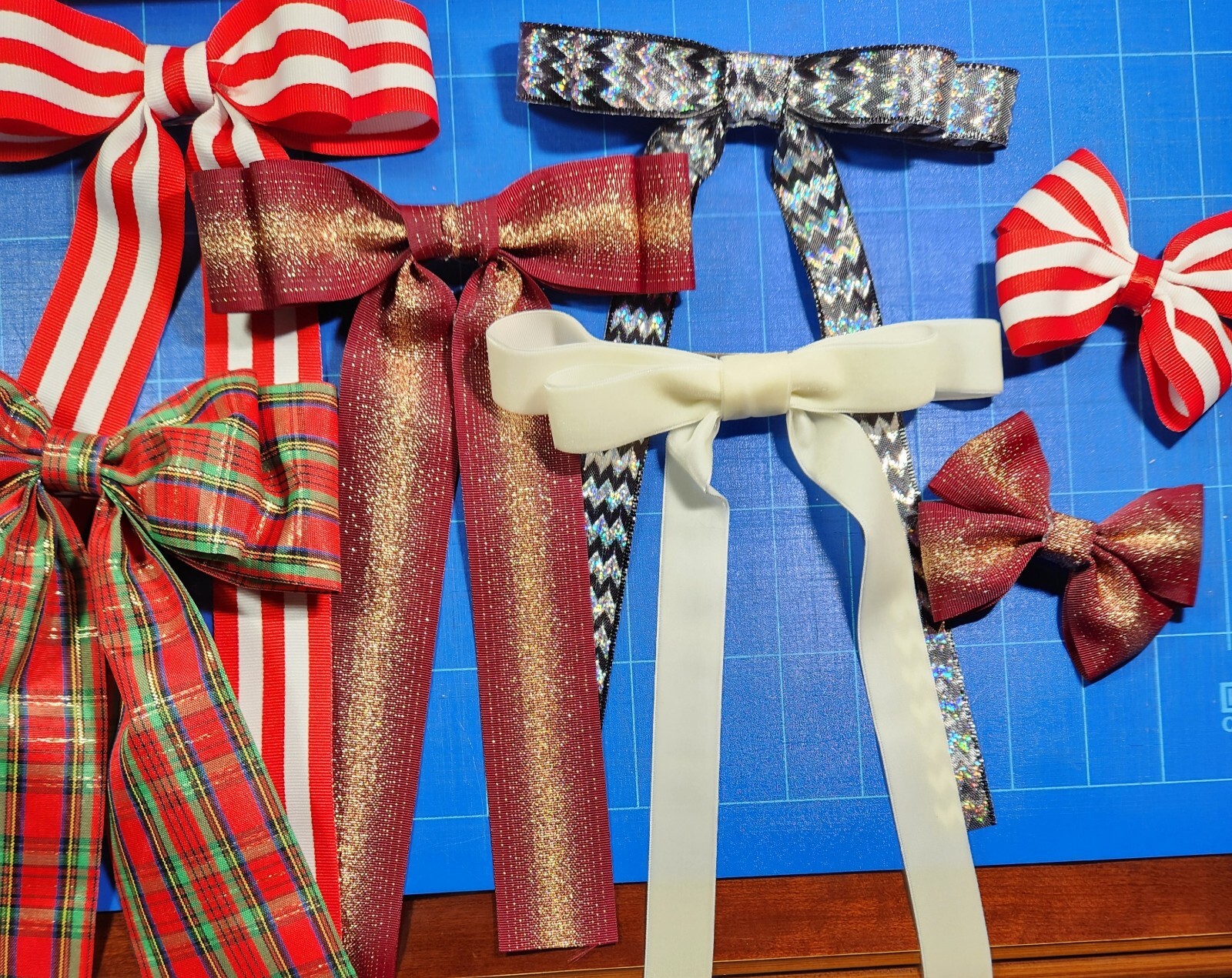 Handmade Holiday Hair Ribbons on Metal Barrette Clasp Set of 11 | eBay