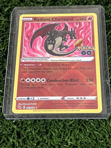 Pokémon TCG Radiant Charizard Pokemon GO 011/078 Holo Radiant Rare | eBay