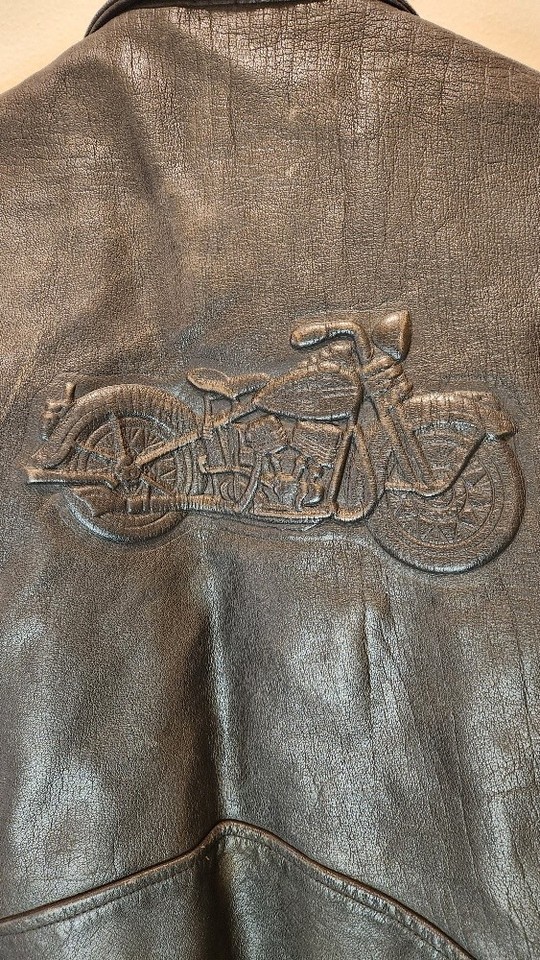 Highway One Men's Leather Jacket Large Vintage Black Snap Zip ...