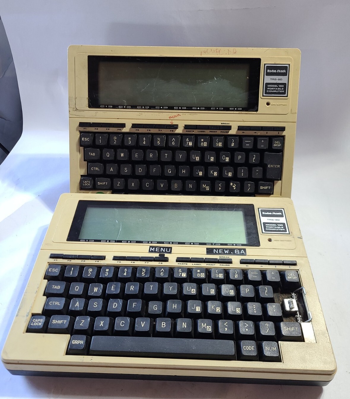 Lot of 2 Vintage Radio Shack TRS-80 Portable Computer Model 100- part ...