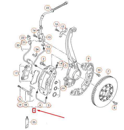 NEW AUDI Q7 4L FRONT RIGHT BRAKE CALIPER 7L6615150 OEM NO IMPORT DUTIES ...