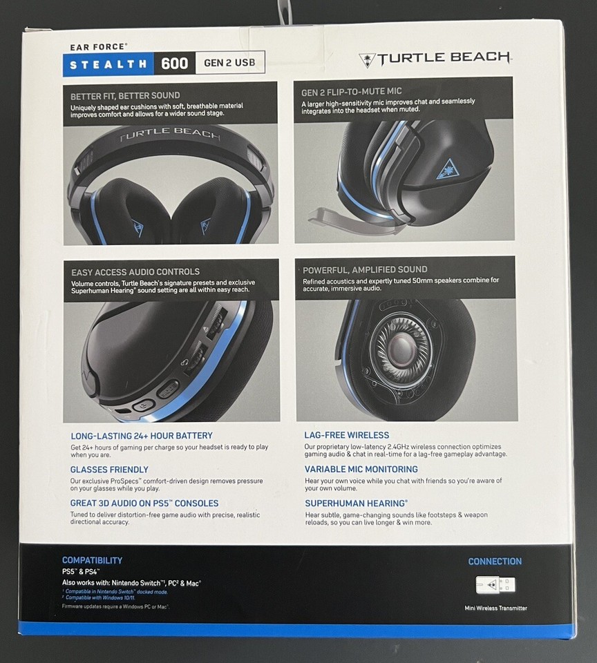 NEW Turtle Beach Stealth 600 Gen 2 USB Amplified Wireless Gaming ...