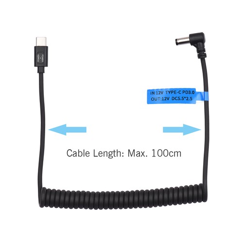 12V PD3.0 USB Type-C to 12V DC5.5x2.5mm Connector Power Cable Charging ...