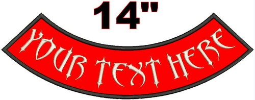 Custom Embroidered 14" Bottom Rocker Patch MC Biker Motorcycle Club ...