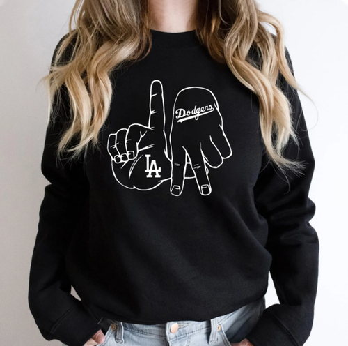 HOT Dodgers Hand Sign Sweatshirt Retro Baseball Fan Gift For Christmas ...