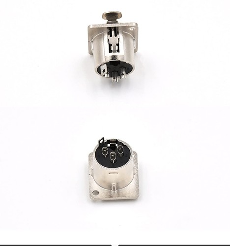 XLR Female 3 Pin Panel Mount Jacks Audio Mic Connector 4pcs Silver | eBay