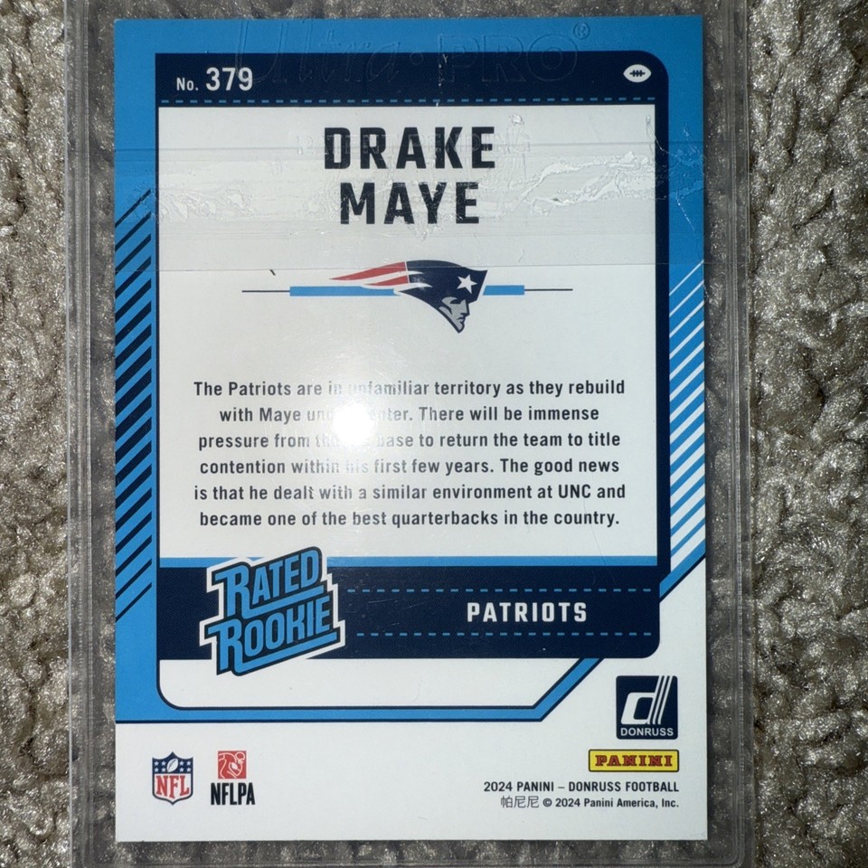 2024 Panini Donruss - Rated Rookie Drake Maye #379 Press Proof Green ...