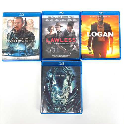 LOT 4X Movies Blu-Ray DVD Aliens/Logan/Lawless/WaterWorld Like New ...