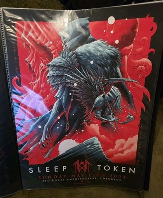 SLEEP TOKEN POSTER Teeth Of God Tour Screen Print 2024 Red Rocks Signed ...