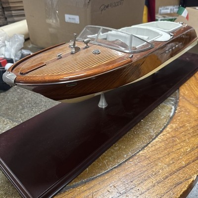 Riva Aquarama wood Model Italian Speed Boat 2 ft 24” Wooden 31” Base | eBay