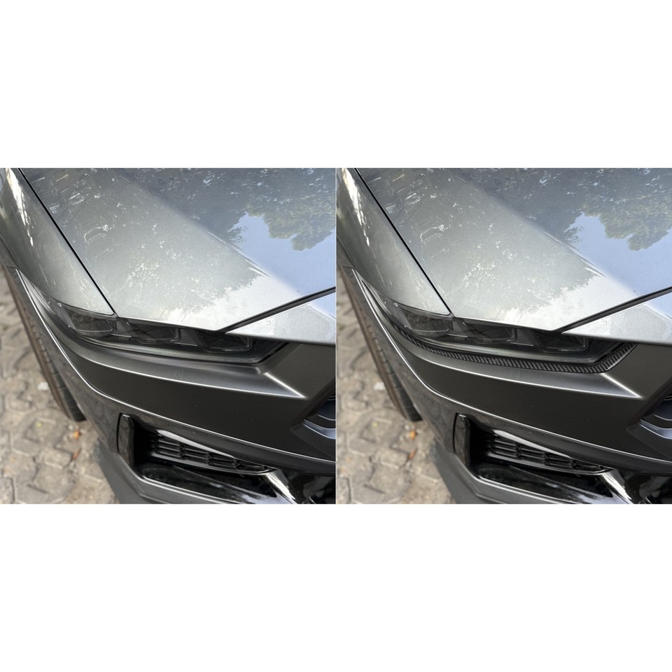 Carbon Fiber Front Headlight Eyebrow Cover Trim For Ford Mustang GT ...