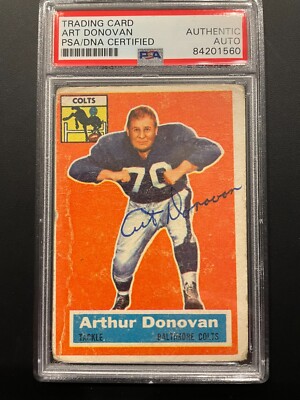 Art Donovan Signed 1956 Topps Autograph Card Football Hall of Fame ...
