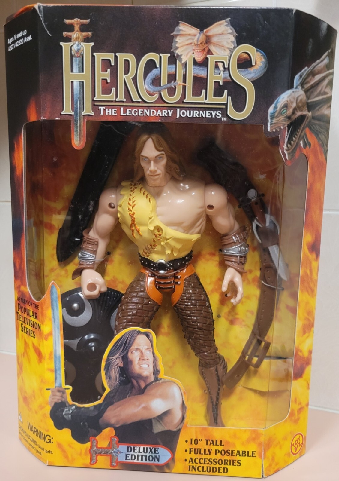 Hercules Action Figure The Legendary Journeys 1996 10” Tall Deluxe ...