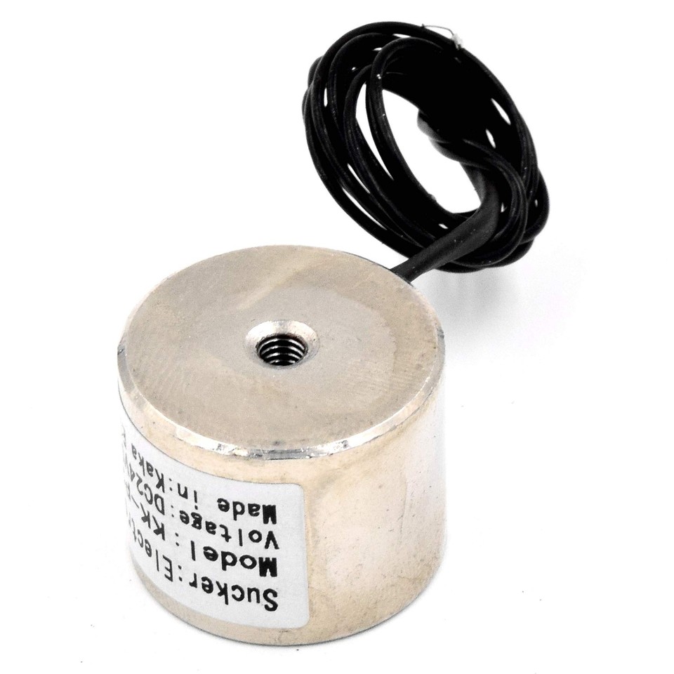 Dc 24v 50n 11lb/5kg Suction Holding Sucker Round Electric Magnet ...