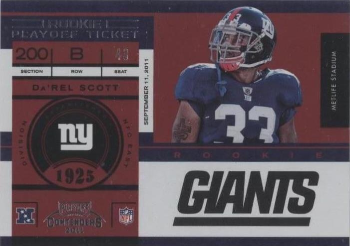 2011 Playoff Contenders - Da'Rel Scott #124 Playoff Ticket /99 (RC) for ...