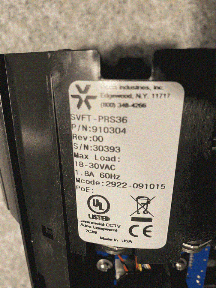 Vicon SVFT-PRS36 PTZ CAMERA (DAY/NIGHT) in PRESSURIZED DOME Enclosure ...