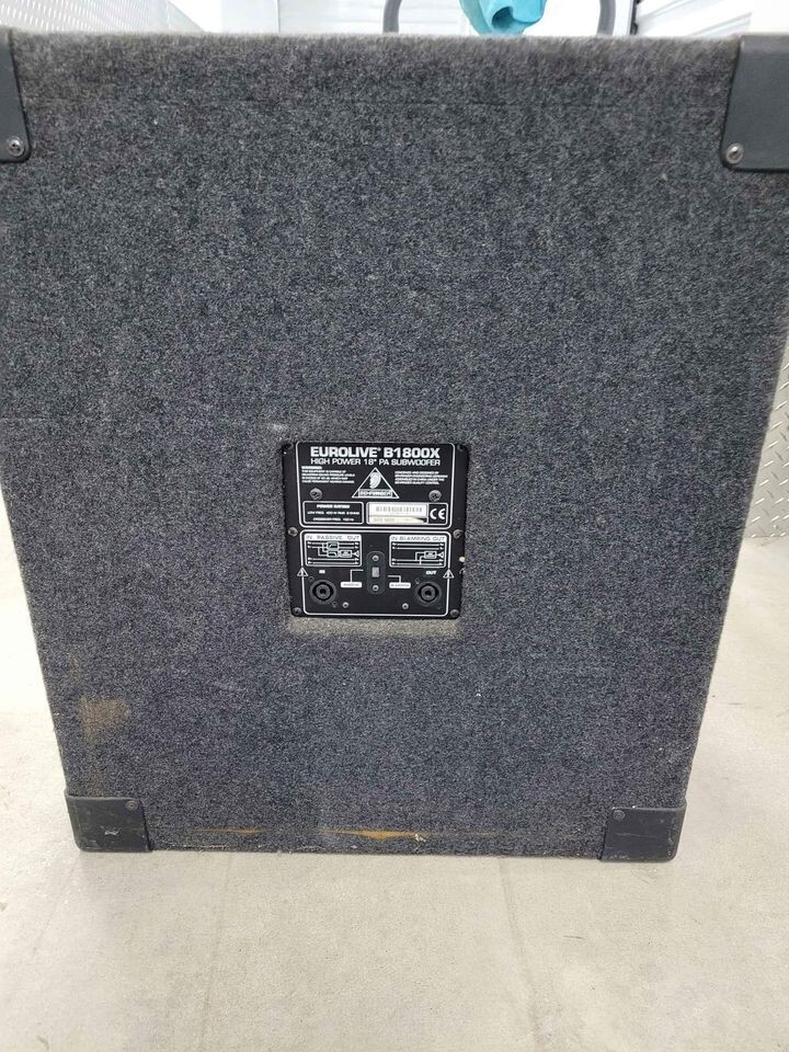 Behringer Eurolive B1800X 18" Passive Subwoofer Loudspeaker Internal ...