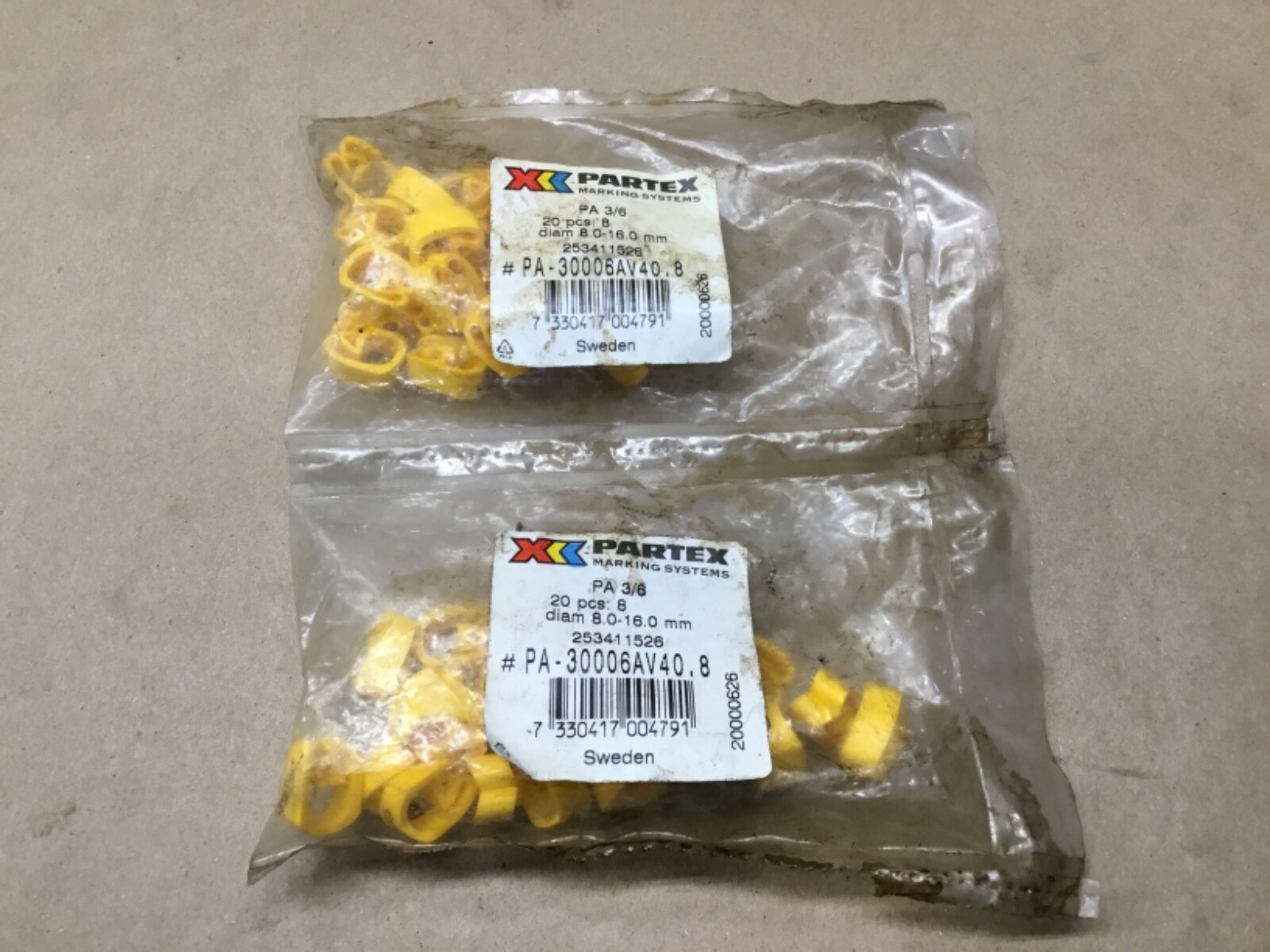 Partex PA 3/6 #8 Number Slip On Wire Marker 40 Count 8-16mm #84C42 | eBay