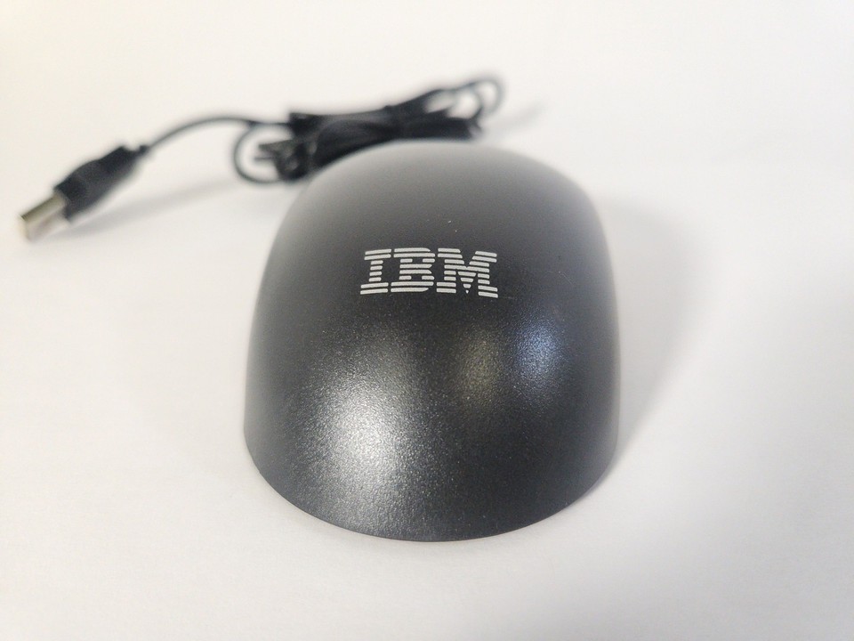 Vintage IBM MO09KZ USB Ball Mouse 3 Button Scrollpoint Tested Working ...