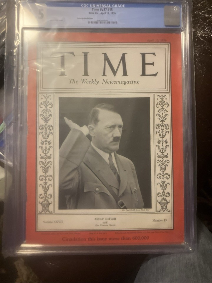 Hitler Time Mag April 13th 1936 CGC 6.5 | eBay