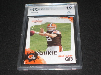 COLT McCOY 2010 SCORE #234 ROOKIE CARD BROWNS BECKETT BCCG MINT 10 | eBay
