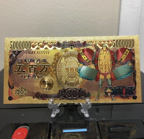 24k Gold Foil Plated Franky “Iron Man” One Piece Banknote Anime ...