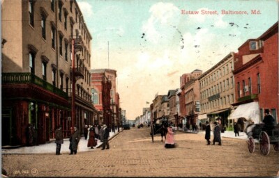 Postcard Eutaw St Baltimore Md 1908 | eBay
