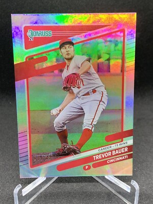 2021 Panini Donruss Baseball Career Stat Line TREVOR BAUER 75 Wins ...