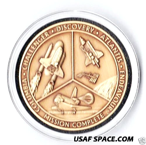 SPACE SHUTTLE COMMEMORATIVE NASA COIN-MEDALLION CONTAINING FLOWN ...