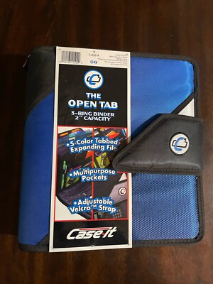 New Case It Case-it The Open Tab 2"- 3-Ring Binder Blue & Black | eBay