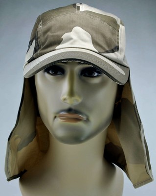 NEW UV SHIELD OUTDOOR SUN PROTECTION EARFLAP SPORT CAP HAT DESERT CAMO ...