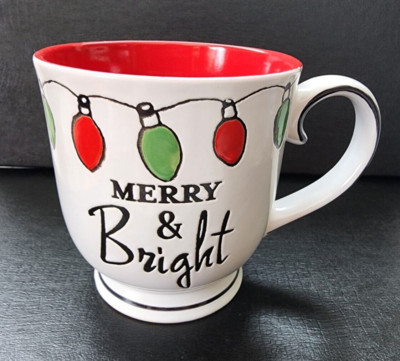Merry & Bright Christmas lights coffee mug Spectrum Designz holds 16 ...