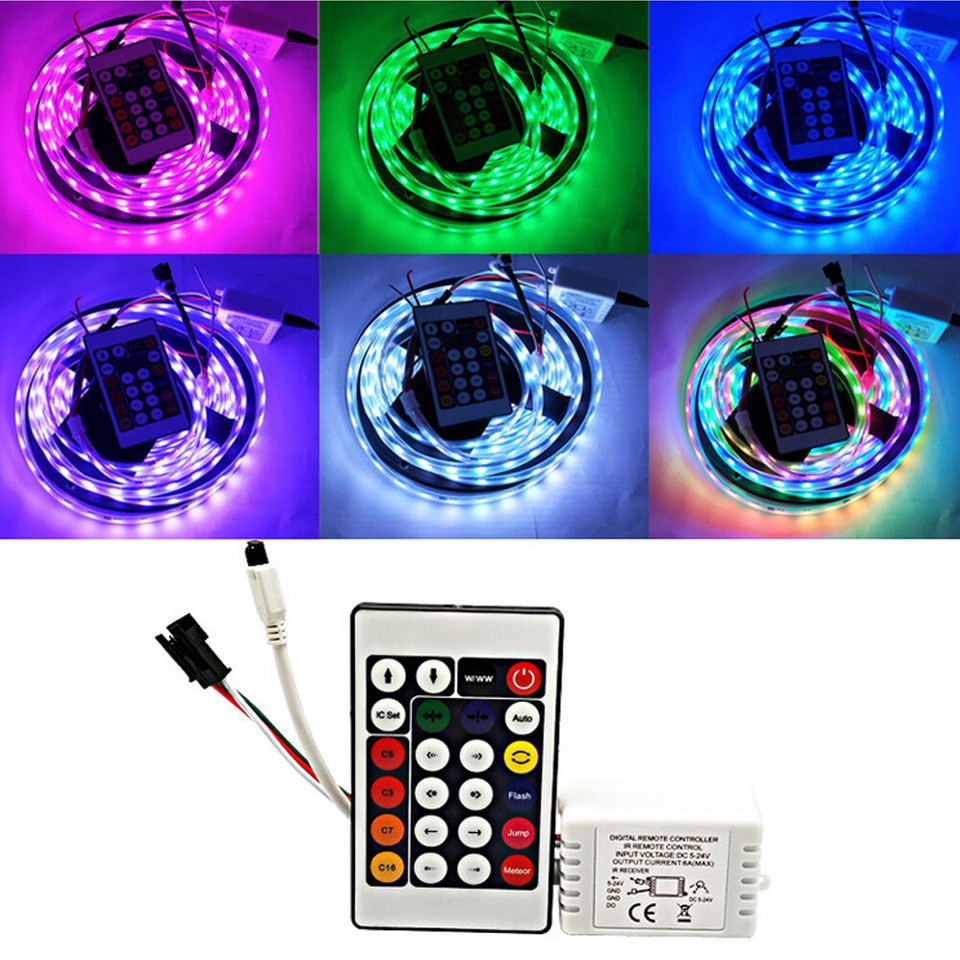 DC 5V-24V LED RF/IR/Music remote Controller for ws2812B ws2811 Led ...